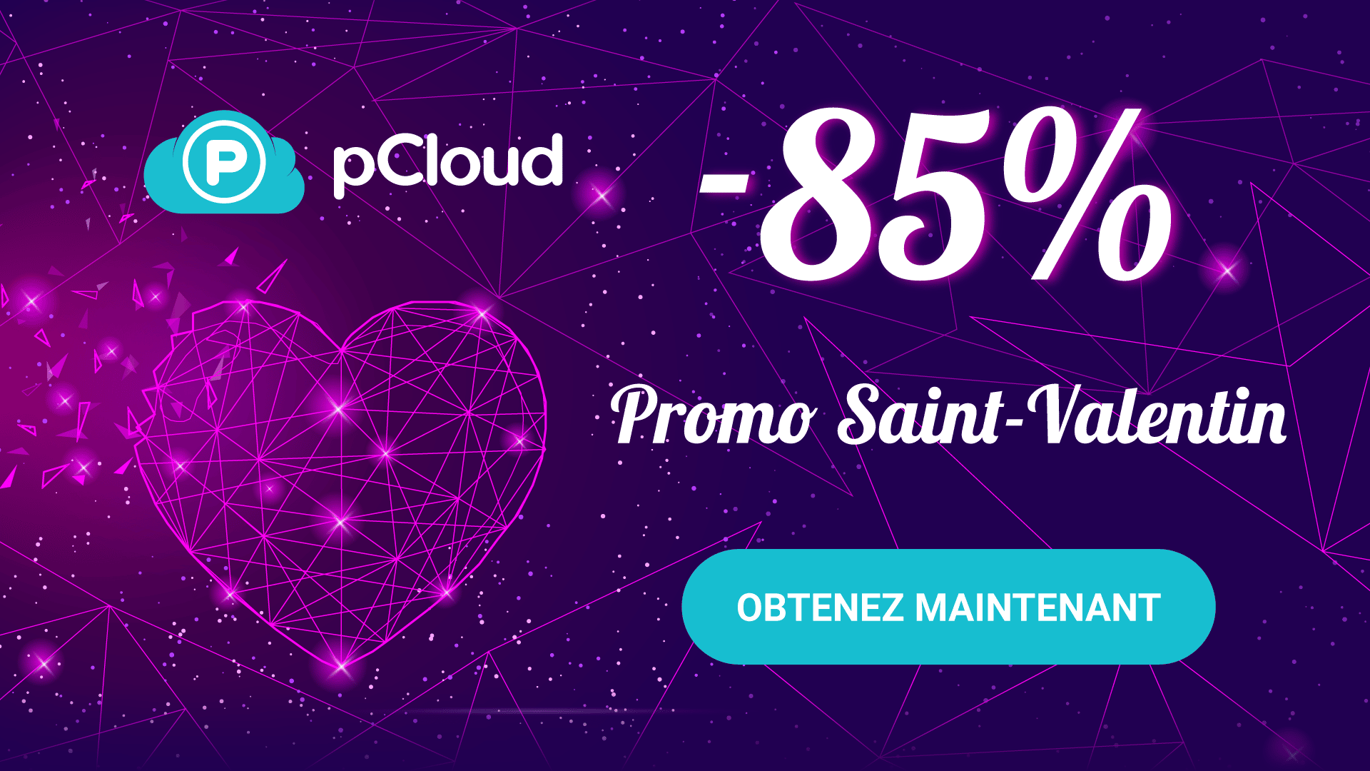 Promo pCloud St Valentin : une réduction imbattable jusqu'à 85 %