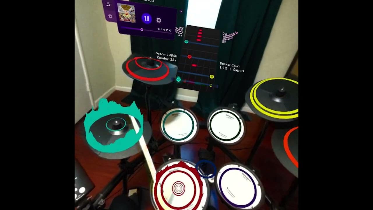 La réalité augmentée transforme une batterie en un jeu interactif